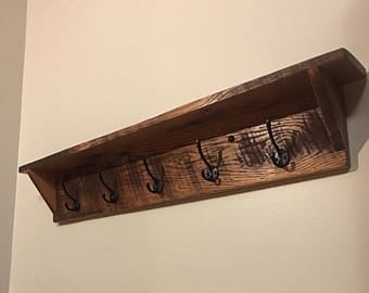 Shelf with hooks | Etsy