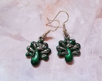 Peacock earrings | Etsy