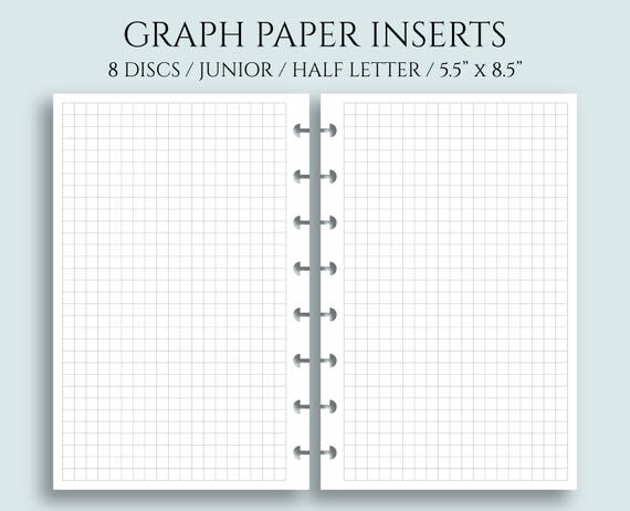 Graph Paper Inserts Grid Filler Paper Half Letter Size