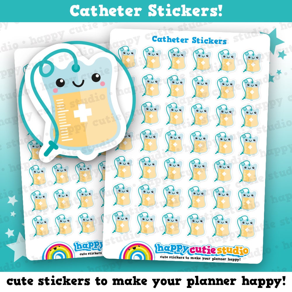 42 Cute Catheter/Medical/Health Planner Stickers Filofax