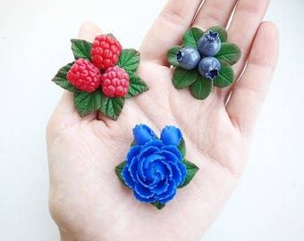 Polymer clay brooch | Etsy