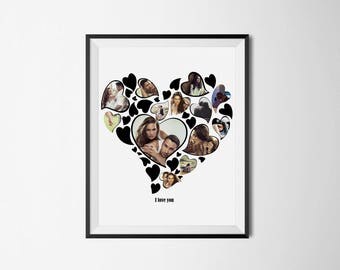 Heart photo collage | Etsy