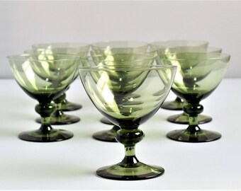 Green water goblets | Etsy