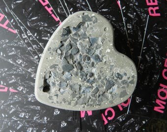 Garden Heart Decor Pair Of Concrete Hearts For Flower Beds I