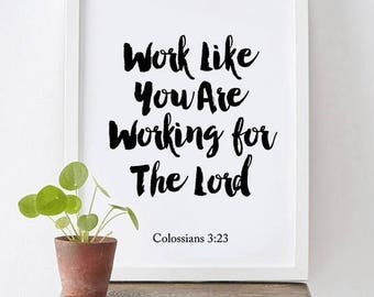 Work as for the lord | Etsy