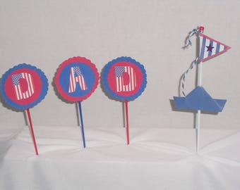 Sailboat cake topper | Etsy