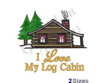 Cabin embroidery | Etsy