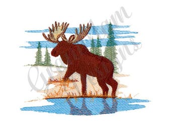 Moose embroidery | Etsy