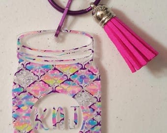 Mason jar keychain | Etsy