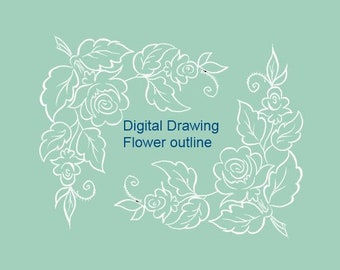 Flower outline | Etsy