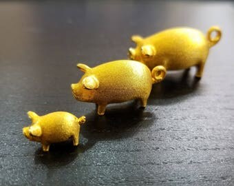 Gold pig | Etsy