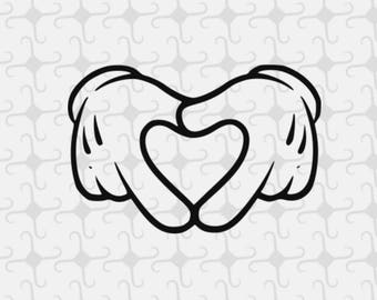 Mickey heart hands | Etsy