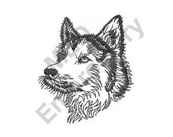 Husky embroidery | Etsy