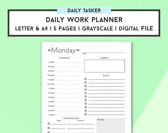 Work Day Planner Daily Planner Planner for Work