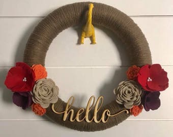 Hello wreath | Etsy