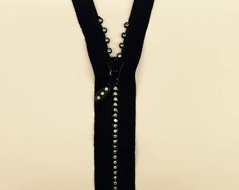 Items similar to 22 inch Rhinestone Zipper Large stones on Etsy