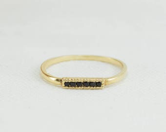 Black stone ring | Etsy