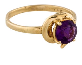 Amethyst gold ring | Etsy