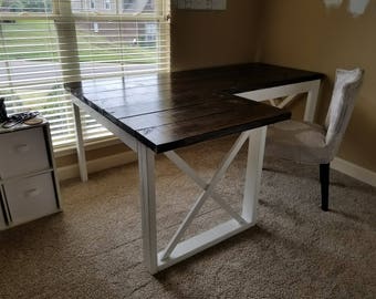 L shaped desk | Etsy