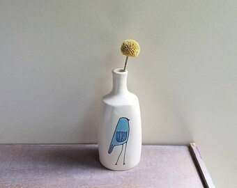 pottery with hand drawn birds insects praying by catherinereece