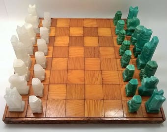 Stone chess set | Etsy