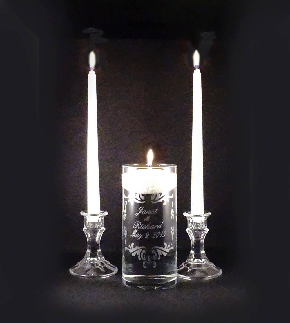 Custom Personalized Wedding Unity Candle Vase Set