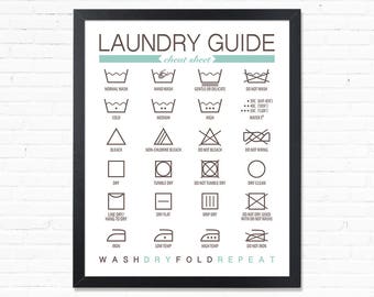 Laundry symbols | Etsy
