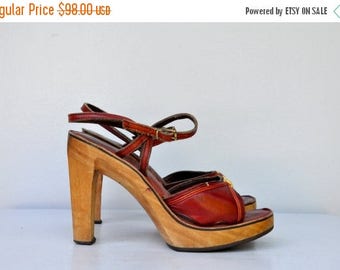 Wood platform sandal | Etsy