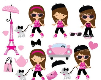 Paris clipart France clipart Eiffel tower French pink