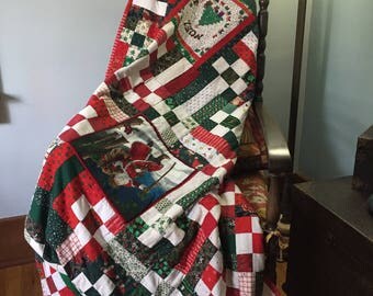 Christmas lap quilt | Etsy