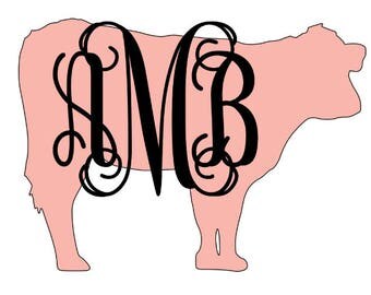 Cow monogram | Etsy