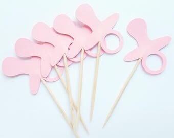 Pink pacifier | Etsy