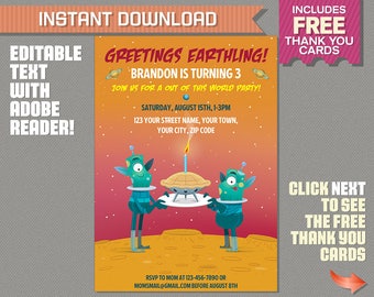 Medieval Knights Party Invitation with FREE Thank you Card