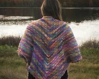 Rainbow shawl | Etsy