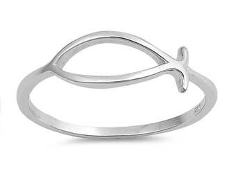 Christian fish ring | Etsy