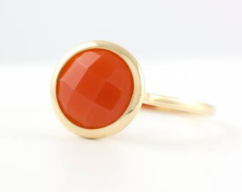 Orange stone ring | Etsy