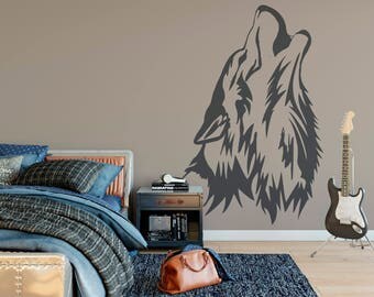 Wolf wall decal | Etsy