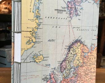 World map journal | Etsy