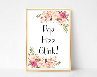 Pop fizz clink sign | Etsy