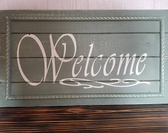 Wooden welcome sign | Etsy