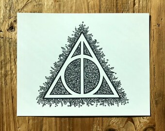 Deathly hallows art | Etsy