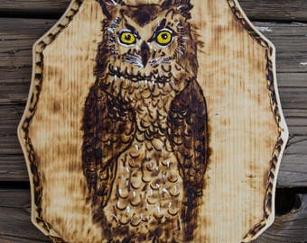 Owl wood burning | Etsy
