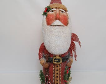 Paper mache santa | Etsy