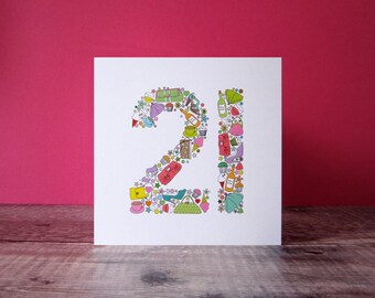 21st birthday card | Etsy