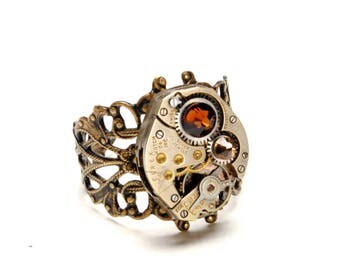 Steampunk ring | Etsy