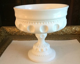 Indiana Glass Compote White Milk Glass Compote White Milk