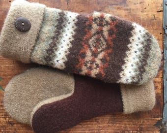 Upcycled Wool Sweater Mitten pdf pattern INSTANT DOWNLOAD