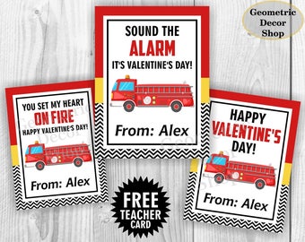 Fire truck card | Etsy