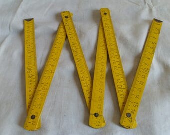 One Dozen Very Vintage Expandable Folding Ruler PCs