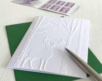 White embossed cards | Etsy